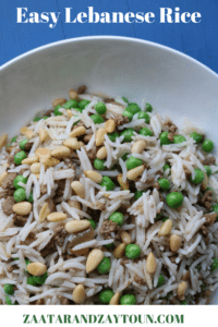 Lebanese Rice with Mince and Peas by Zaatar and Zaytoun