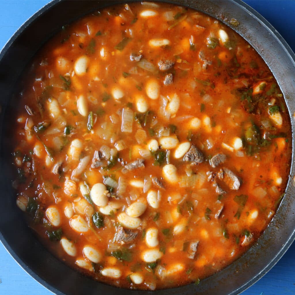Lebanese Fasolia bi Lahme (White Bean and Meat Stew)