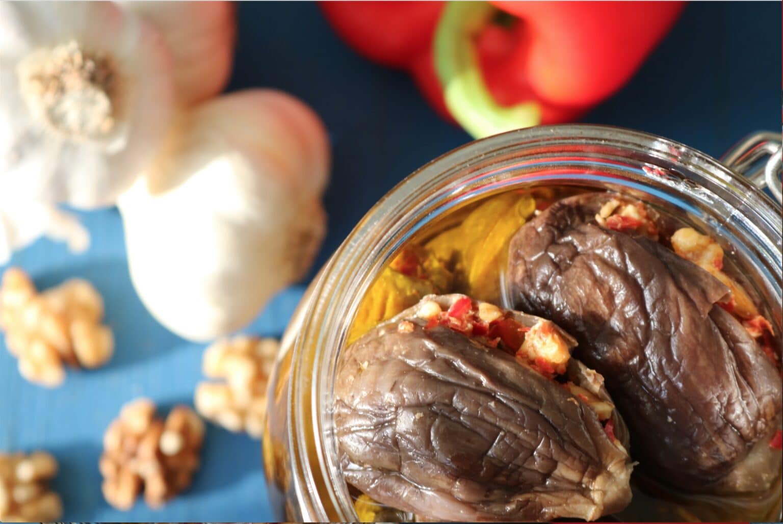 Lebanese Makdous (Cured Eggplants) by Zaatar and Zaytoun