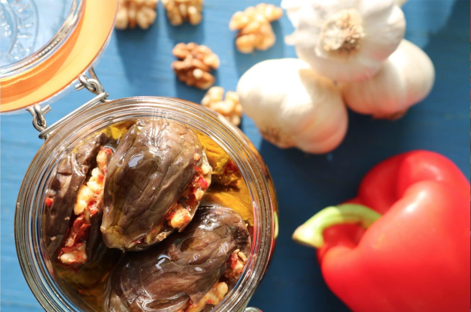 Lebanese Makdous (Cured Eggplants) by Zaatar and Zaytoun