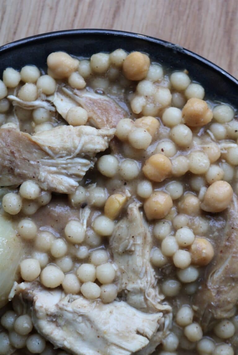 Moghrabieh with chicken by Zaatar and Zaytoun - Lebanese Recipes